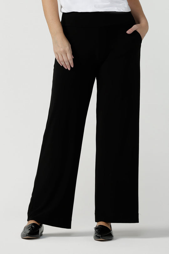 Monroe Wide-Leg Pant in Black | Leina & Fleur | Wide Leg Work Pants